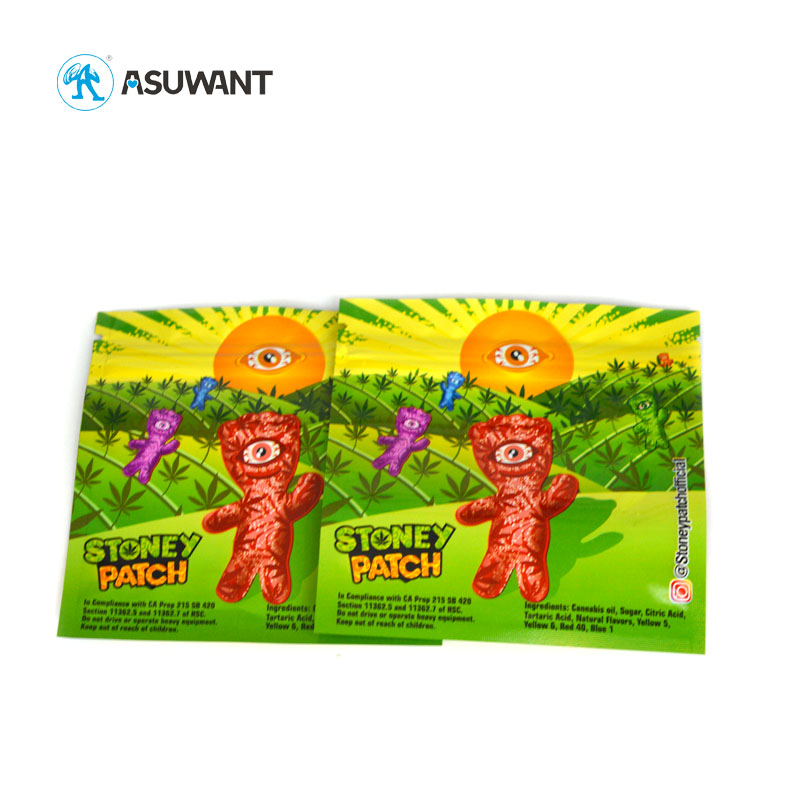 Snack Gummies Bear Weed Food Packaging Bag Three Sides Sealing Bags ...